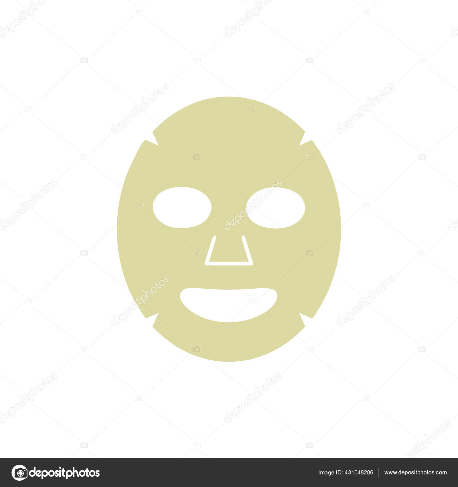 Sheet Facial Mask Isolated White Background Cosmetic Product Face Skin ...