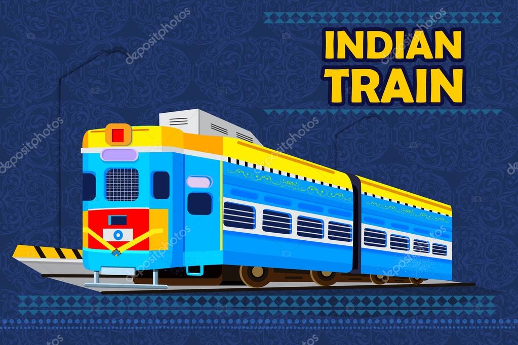 Indian Railway Train representing colorful India Stock Vector Image by ...