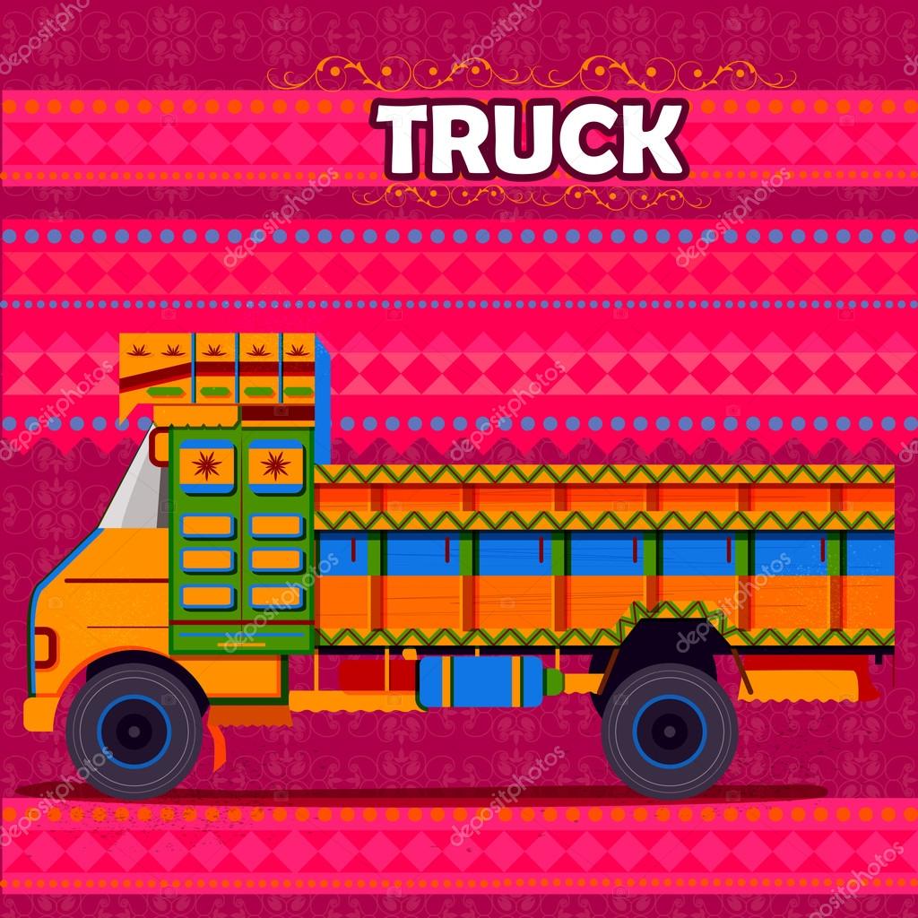 Indian Truck representing colorful India Stock Illustration by ...