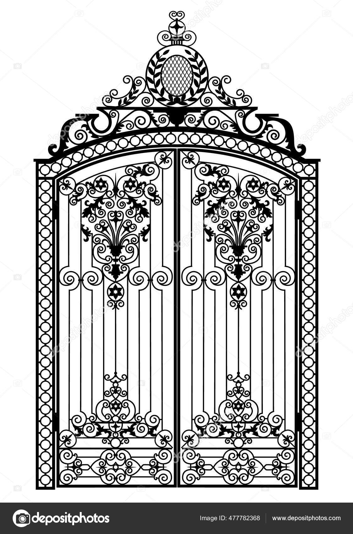 Wrought iron gates Stock Vector by ©tatiana54 477782368