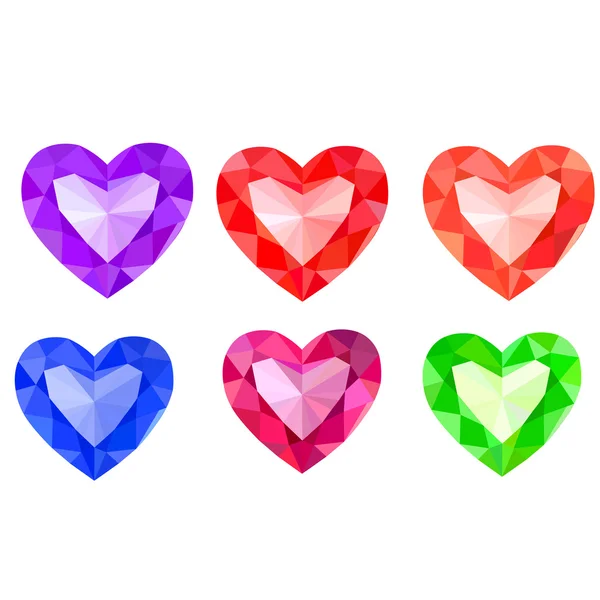 Vector Gem Hearts Set Stock Vector Image by ©Voysla #63204939