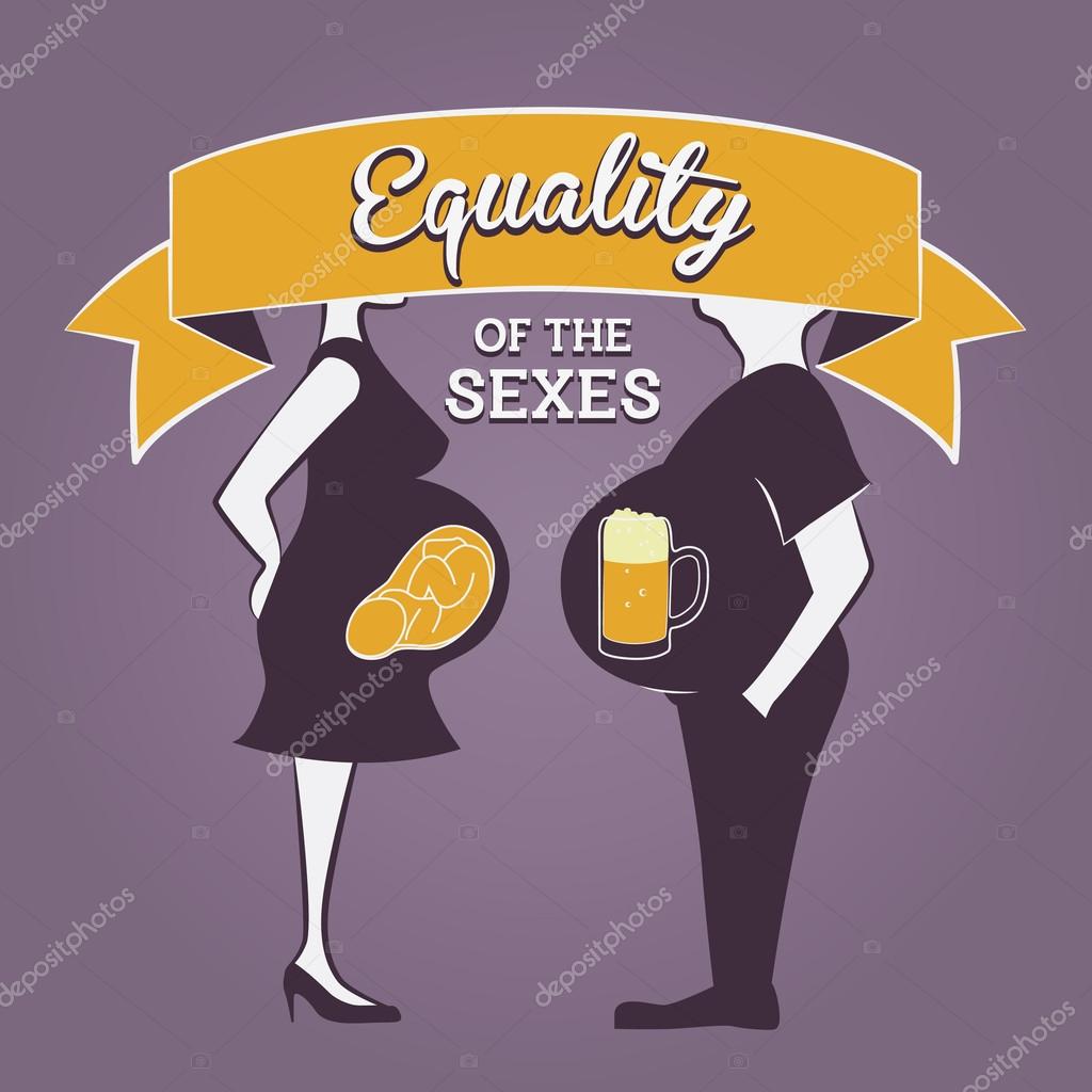 Igualdad De Género Ilustración Igualdad De Sexos — Vector De Stock