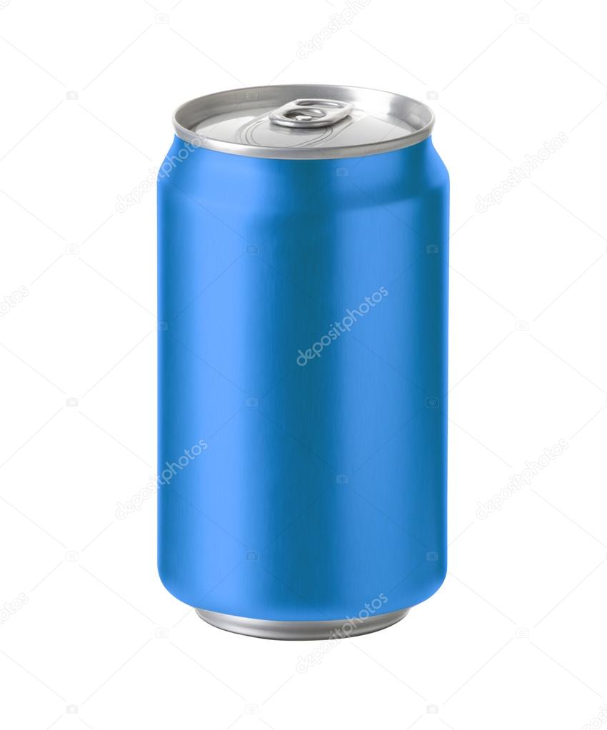 Blue aluminum can with space for design and clip path Stock Photo by ...