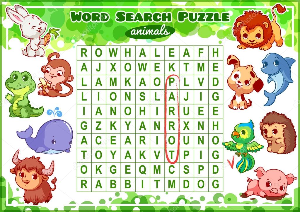 Educational game for kids. Word search puzzle. Stock Vector Image by ...