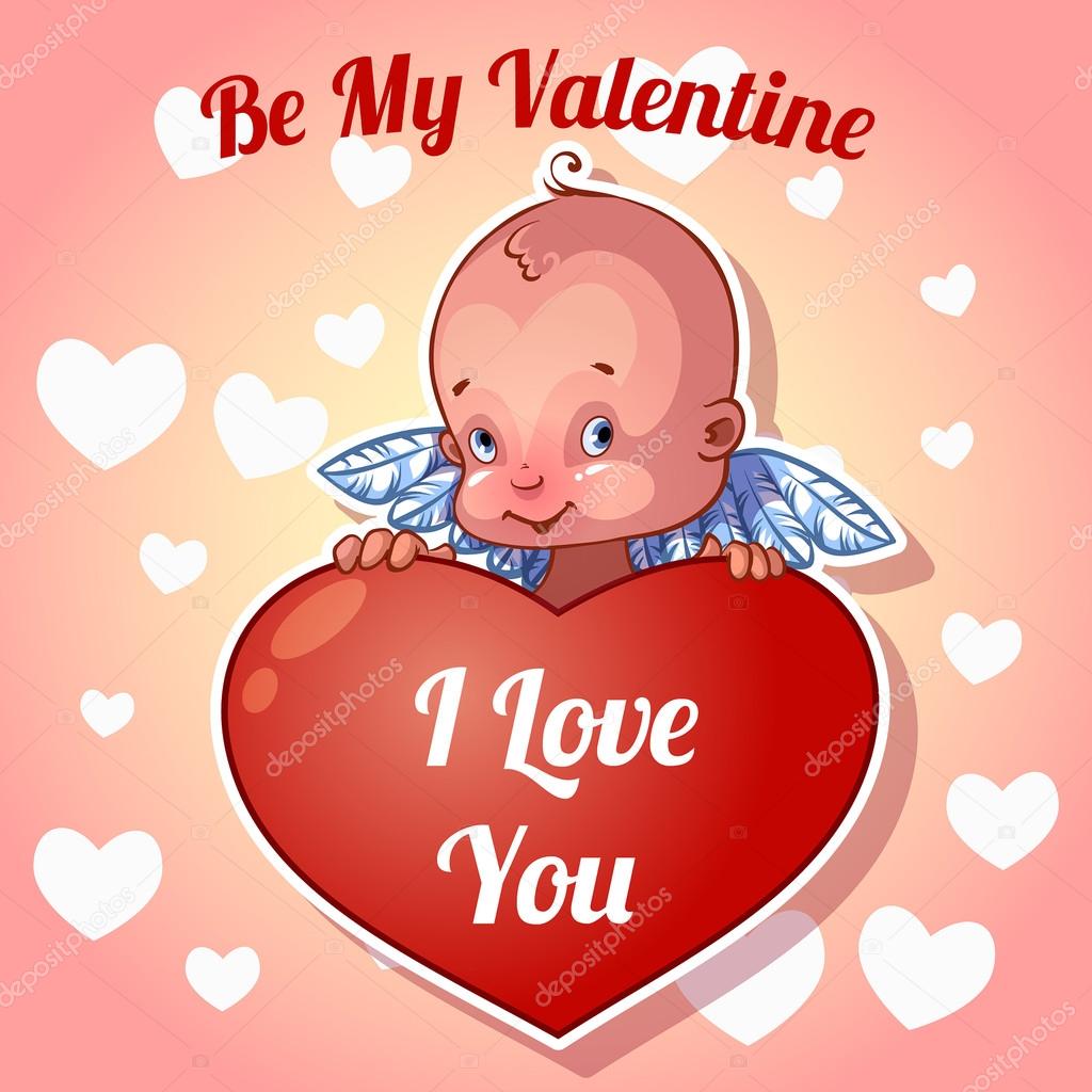 Lindo angelito para el día de San Valentín Vector de stock #54212881 de ...