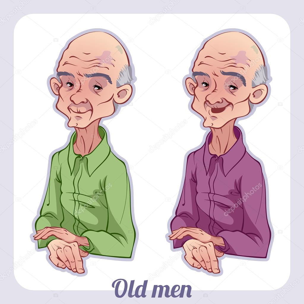 Two old men on a white background Stock Illustration by ©yavi #54491041