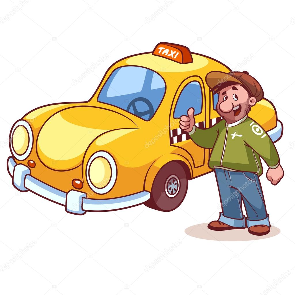 Taxi driver near the machine with a finger up Stock Vector by ©yavi ...