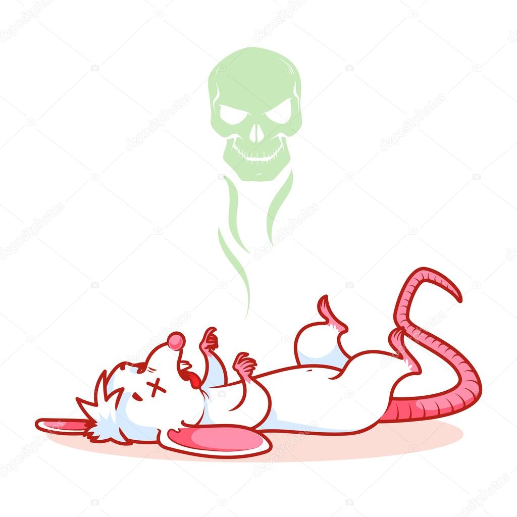 Cute dead white mouse. Poisoned rodent. — Stock Vector © yavi #95162080