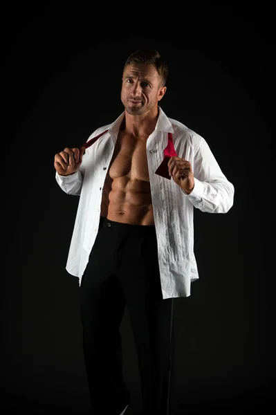 Be inspiration. Bodybuilder or muscleman black background. Elegant ...