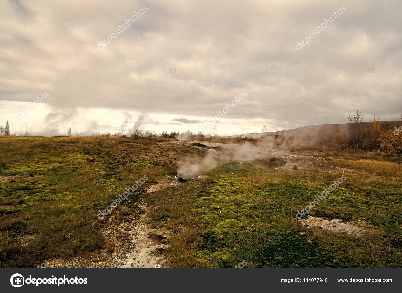 Geyser natural miracle. Steam of hot mineral source in Iceland. Iceland ...