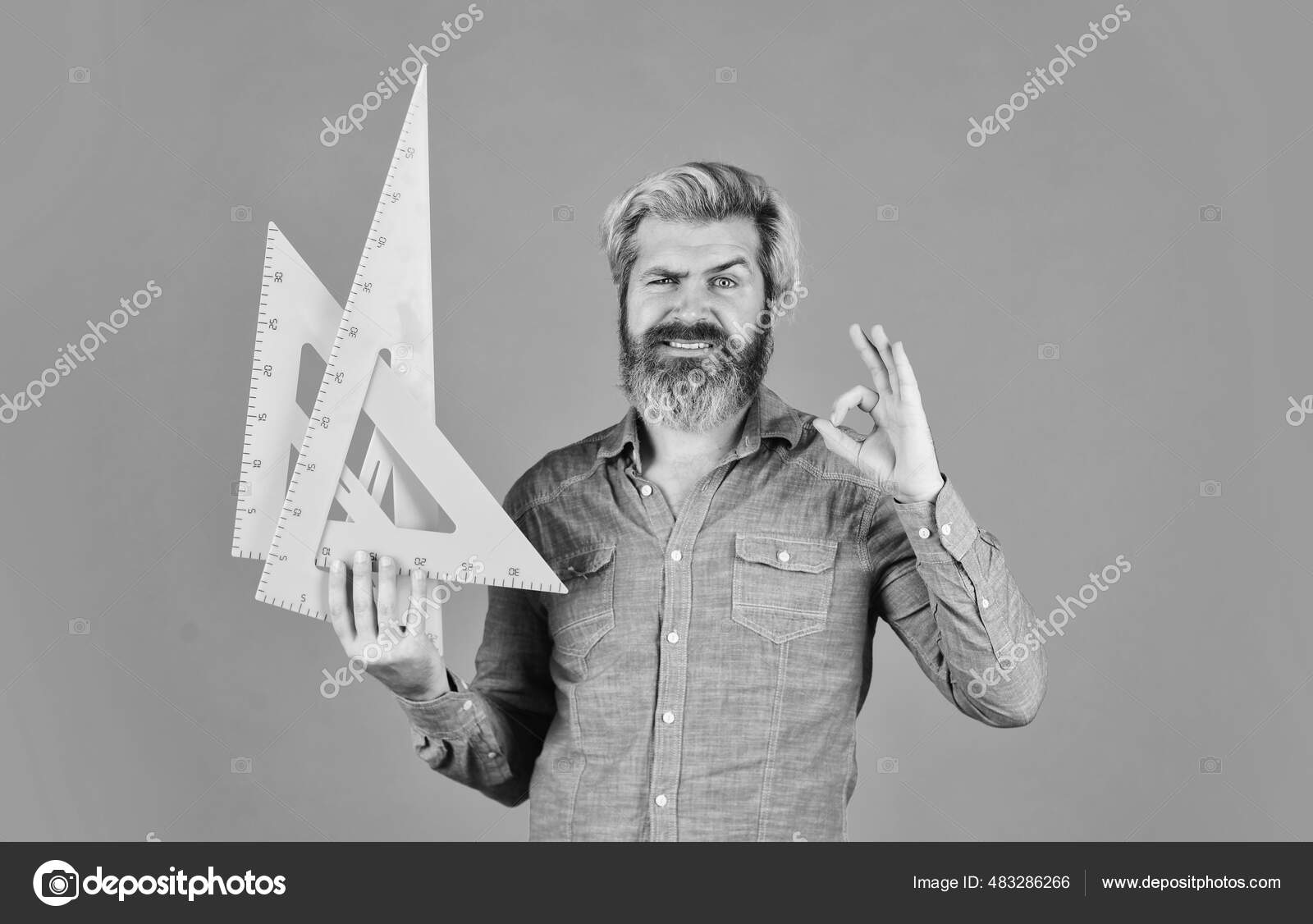 Study at home. education. school teacher use triangle. math and ...