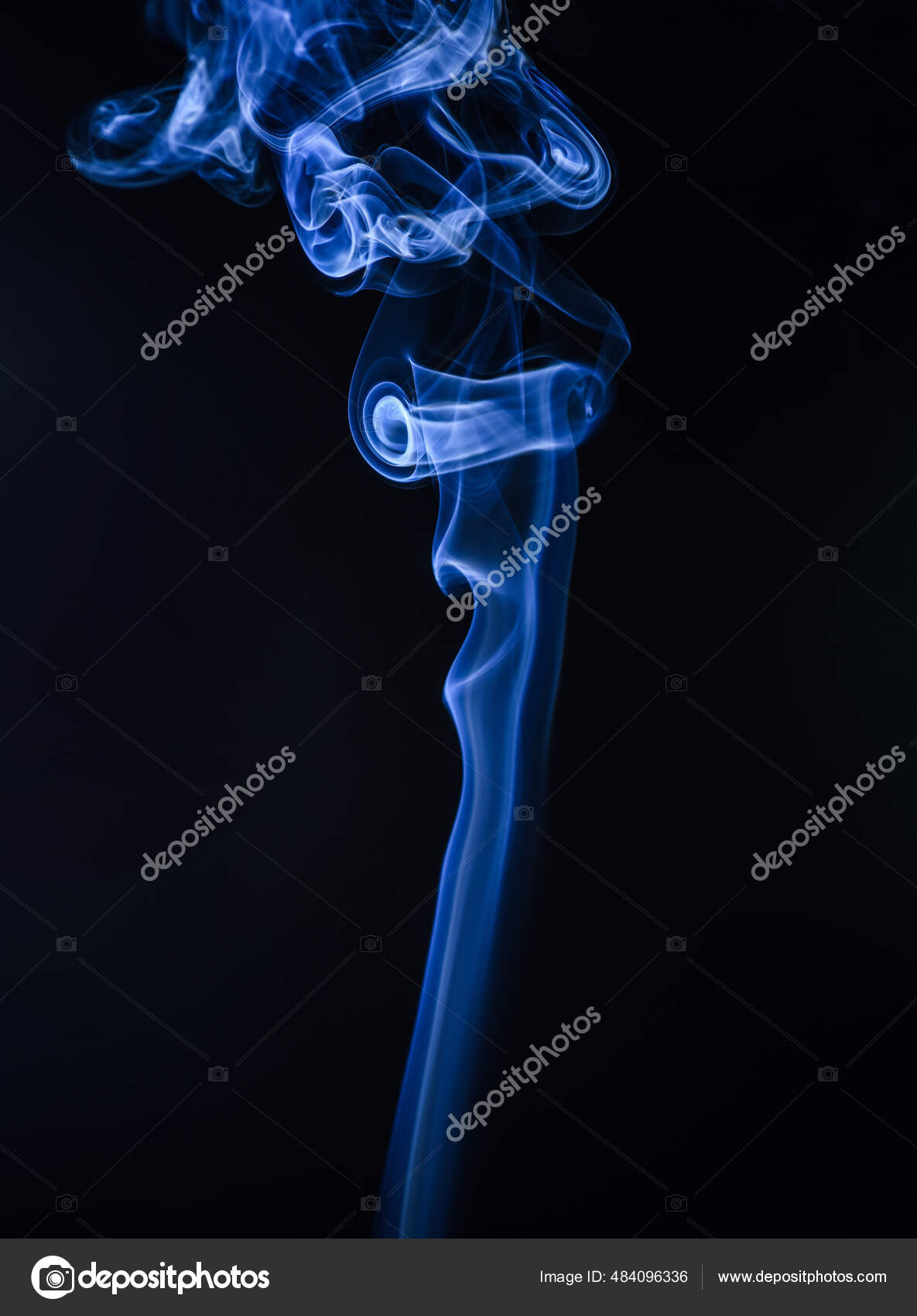 Abstract wisp background. blue smoke spiraled. Fiery steam. Vapor flow ...