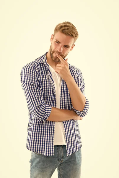 Portrait Young Unshaven Man Isolated White Background Unshaven Man ...