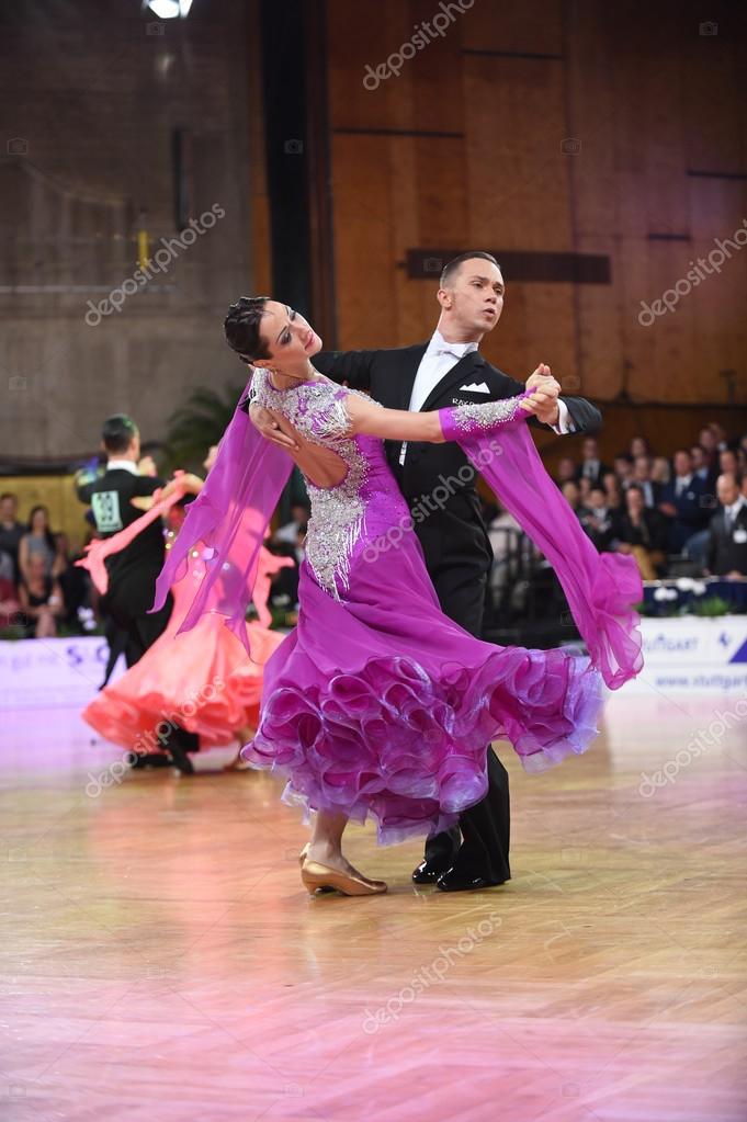 Ballroom dance couple, dancing at the competition – Stock Editorial ...