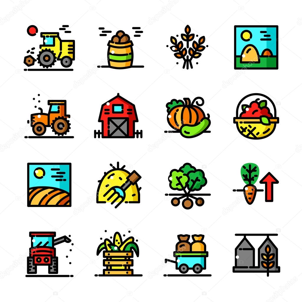 Harvest icons set Stock Vector Image by ©meowudesign #119866444