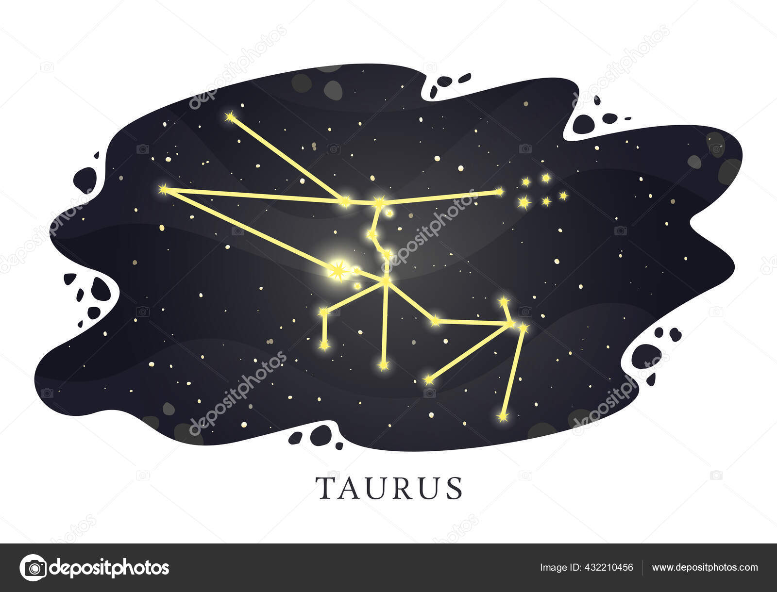 Zodiac Constellation Taurus Background Night Sky Astrological Horoscope ...