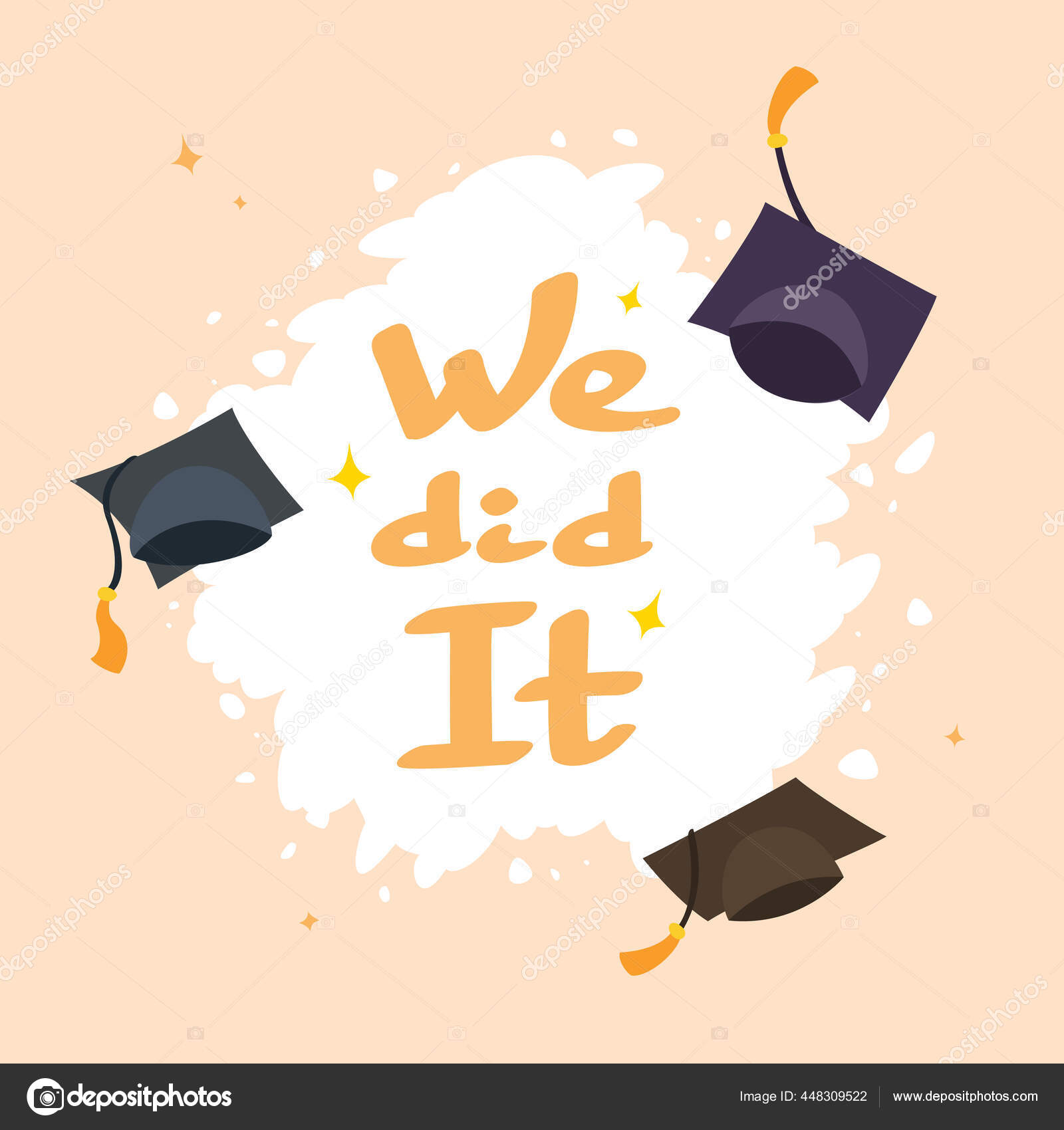 Did Vector Illustration Graduation Hats Thrown Air Stock Illustration ...