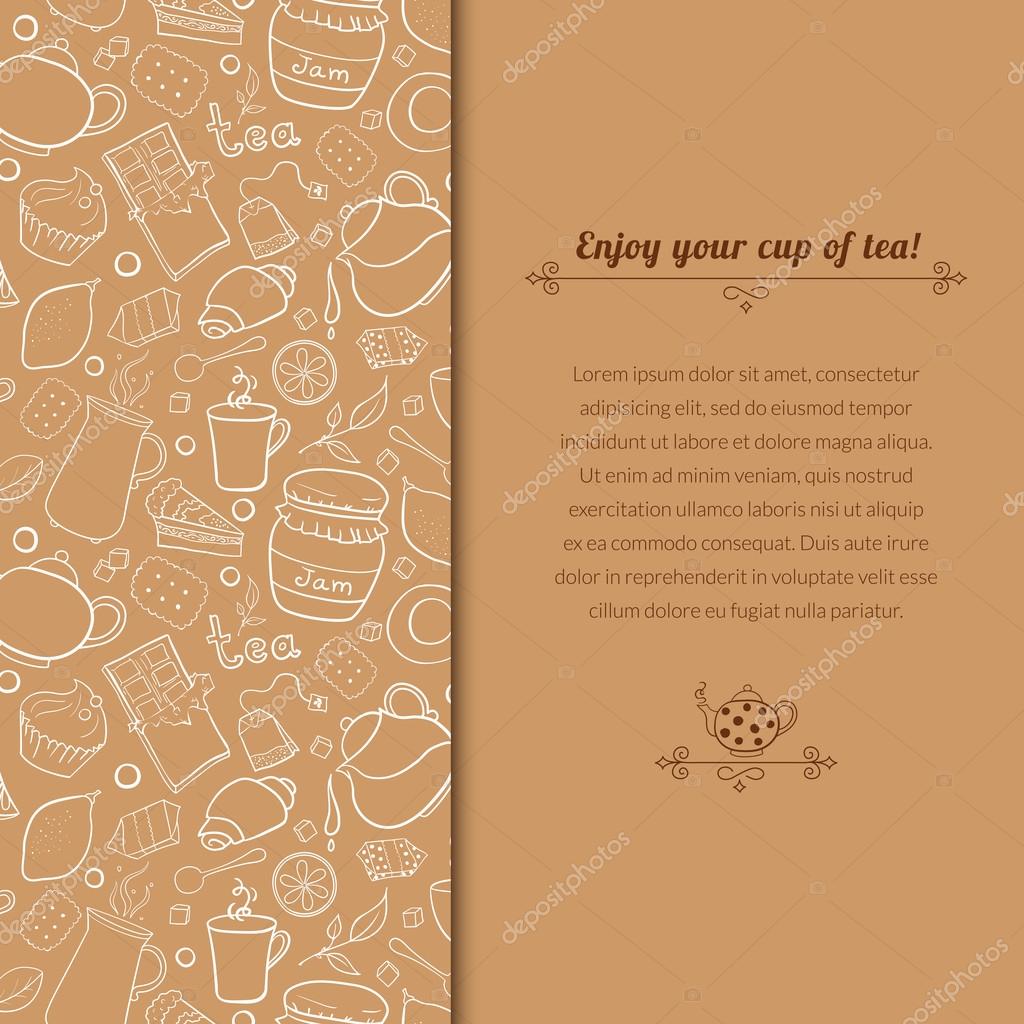 Tea illustration for template card Stock Vector Image by ©meowudesign ...
