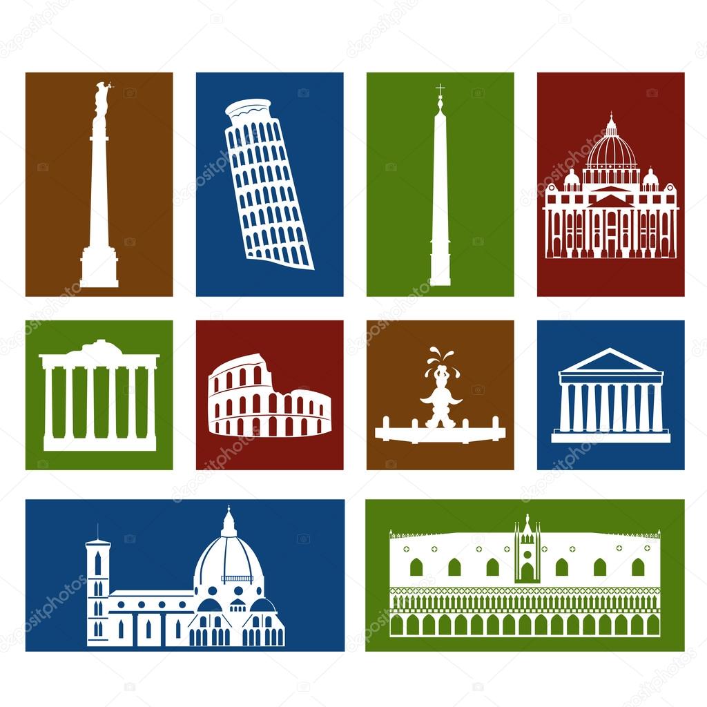 Landmarks of Italy set Stock Vector Image by ©meowudesign #58087655