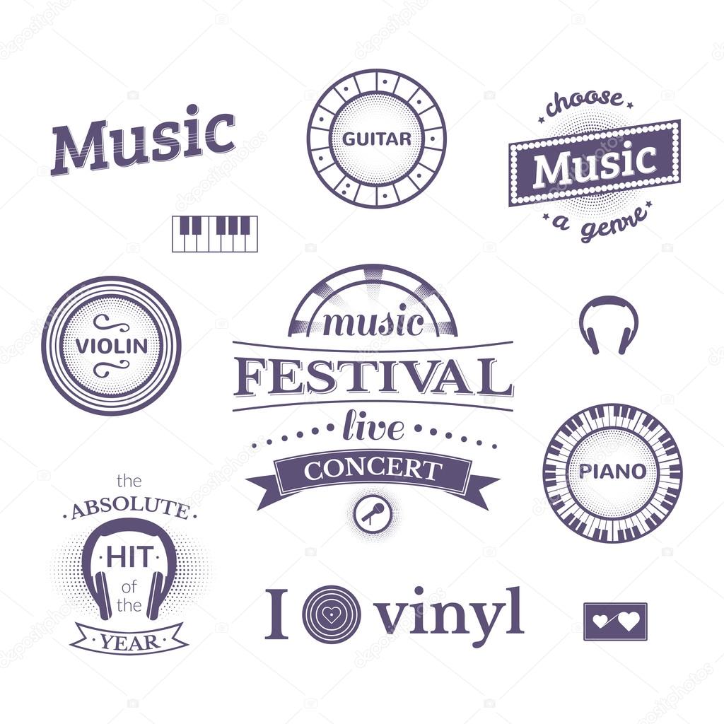 Music labels and logos Stock Vector Image by ©meowudesign #82523162