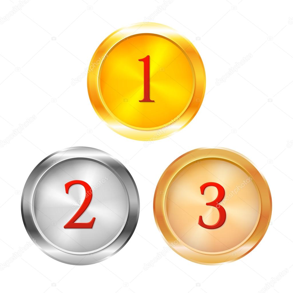 Three prize medals Stock Vector by ©meowudesign 90583576