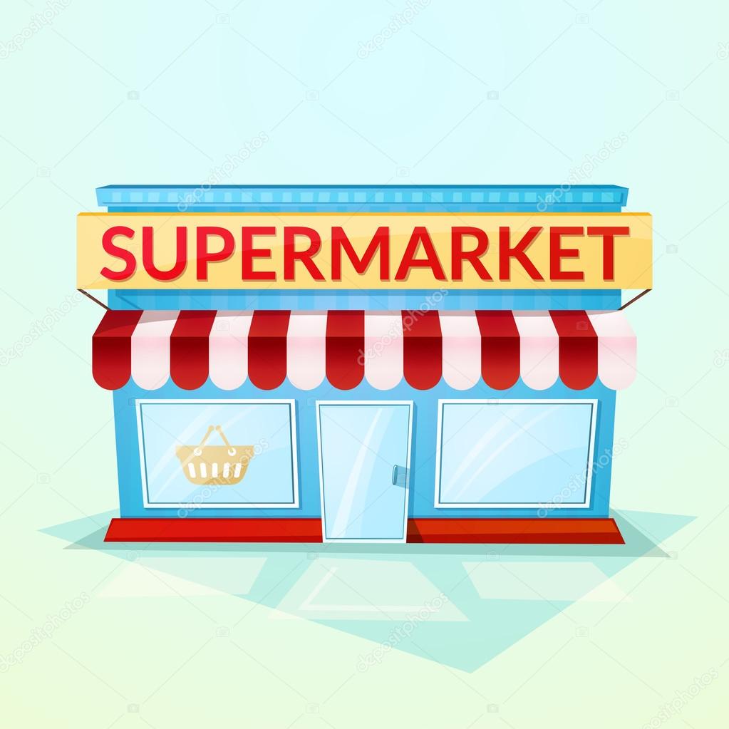 Edificio De Tienda De Comestibles De Dibujos Animados