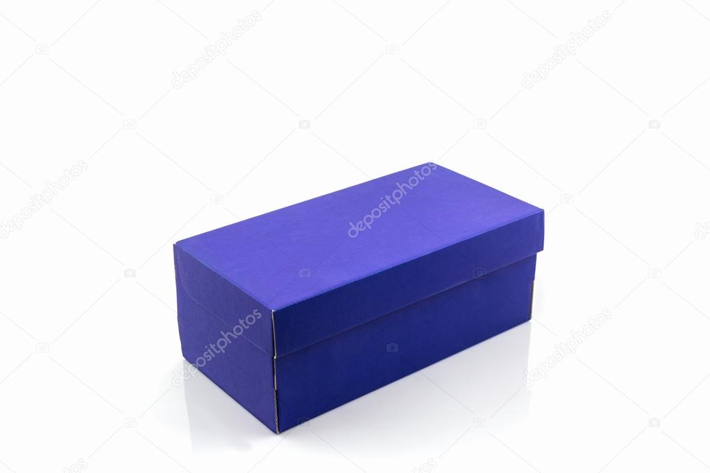 Blue shoe box with clipping path on white background. Stock Photo by ...