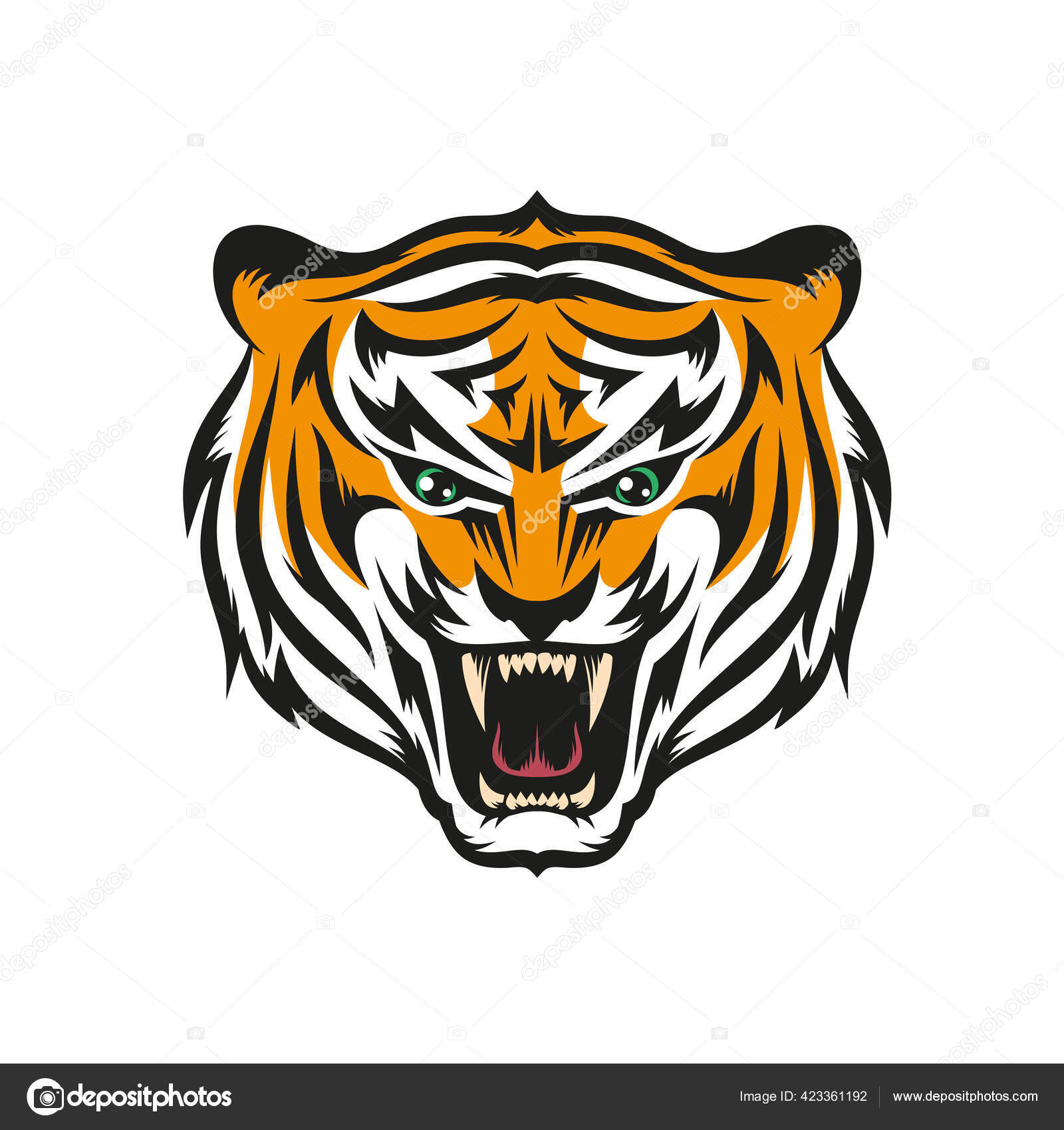 Tiger with grin Stock Vector Image by ©Agor20122 #423361192
