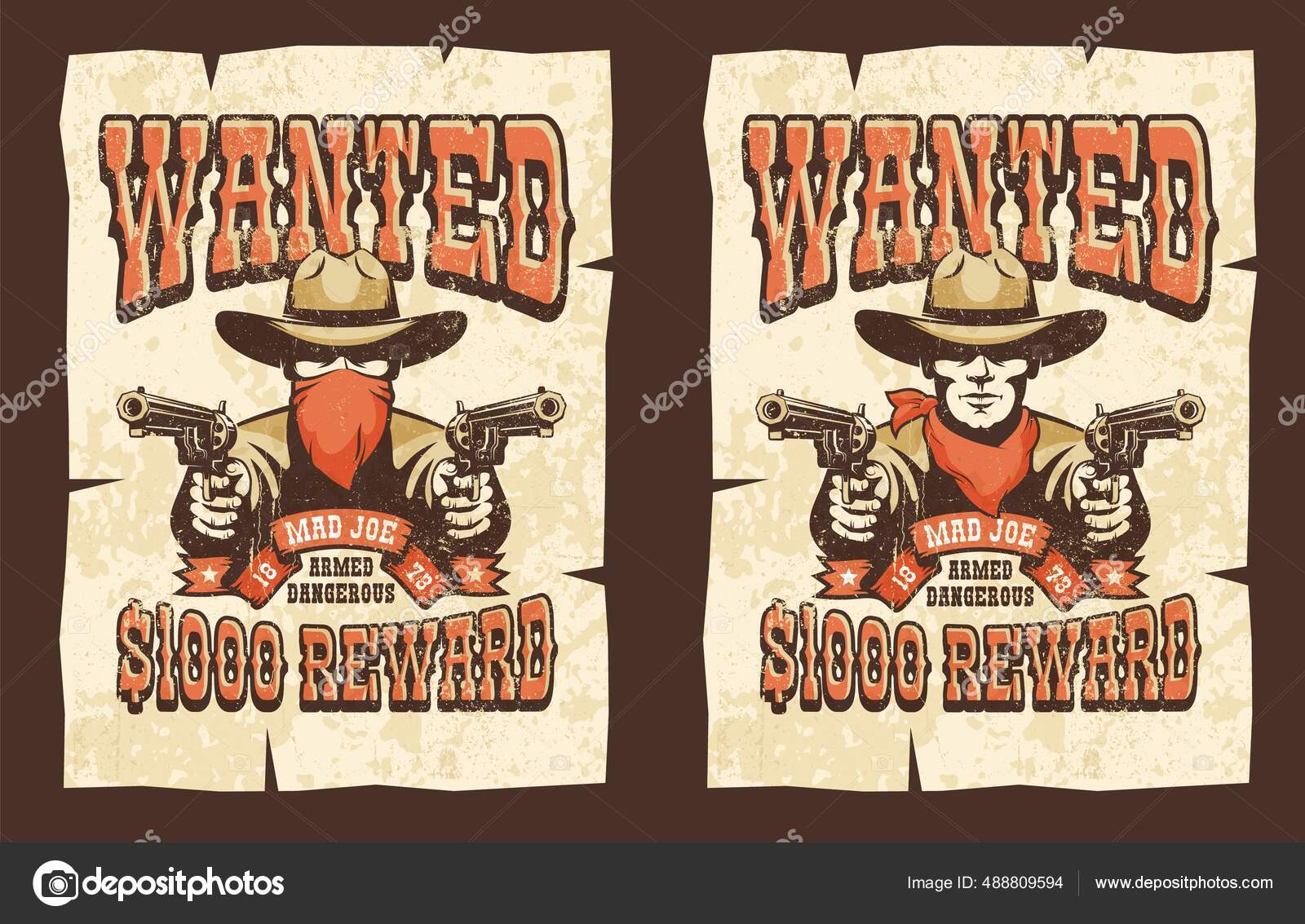 Wanted cowboy poster with bandit Stock Vector Image by ©Agor20122 ...