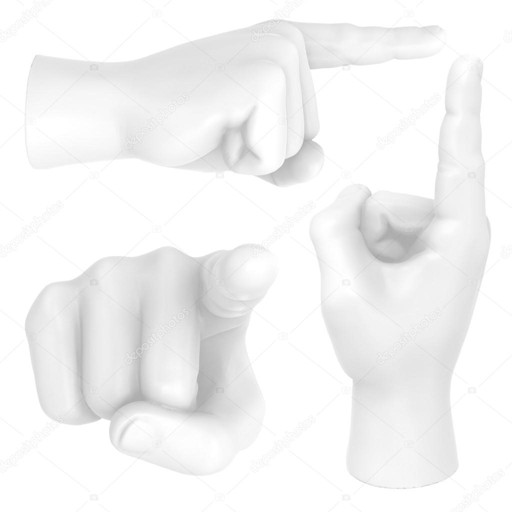 Hand pointer white pointing cursor .Hand pointer symbol. set isolated ...