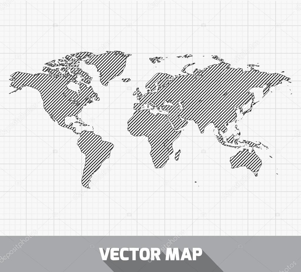 Mapa mundial global. Ilustração vetorial . Vetor de stock de ©Moofer ...