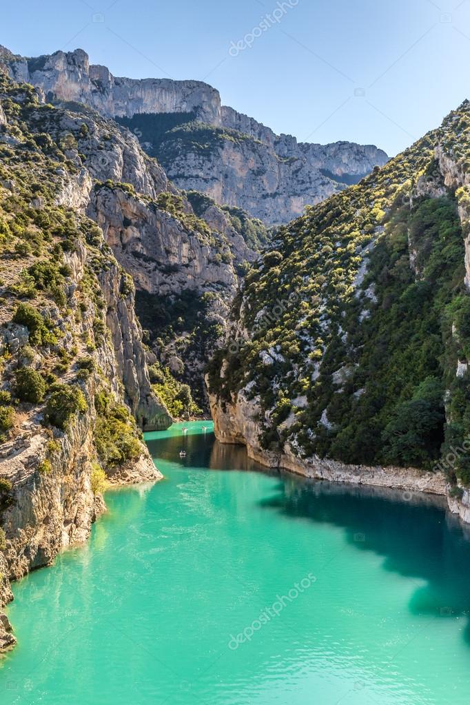 Gorges Du Verdon Canyon Between Two Cliffs-,France — Stock Photo © zm ...