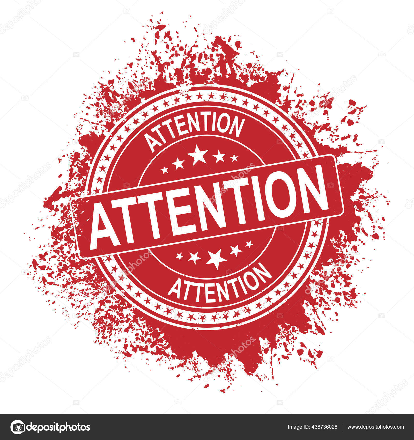 Attention red stamp isolated on white background. attention stamp. attention. attention sign ...