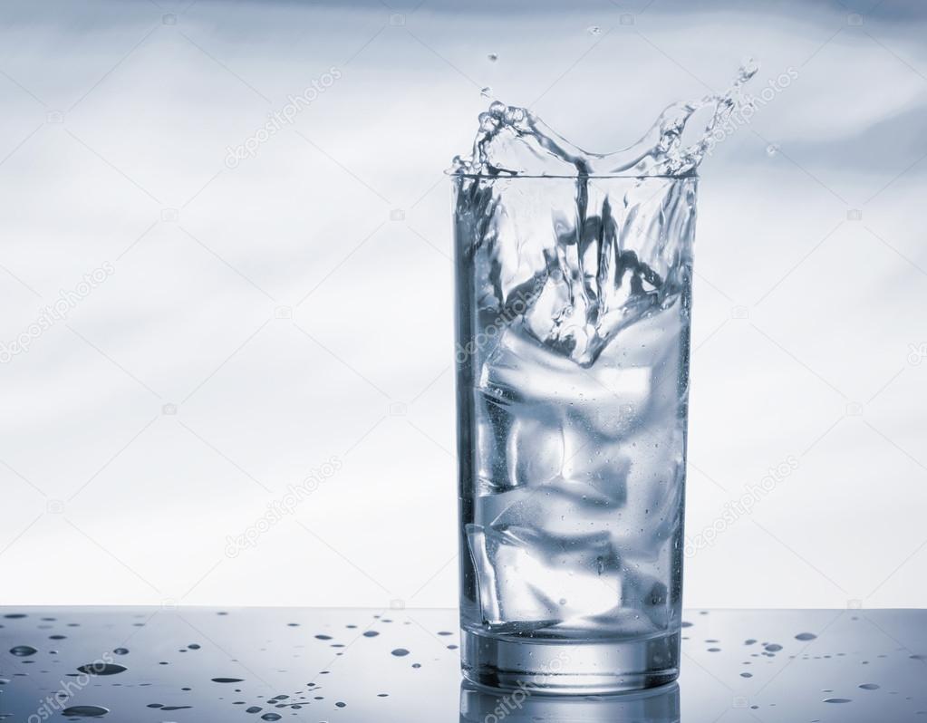 Full Glass Of Water With Ice