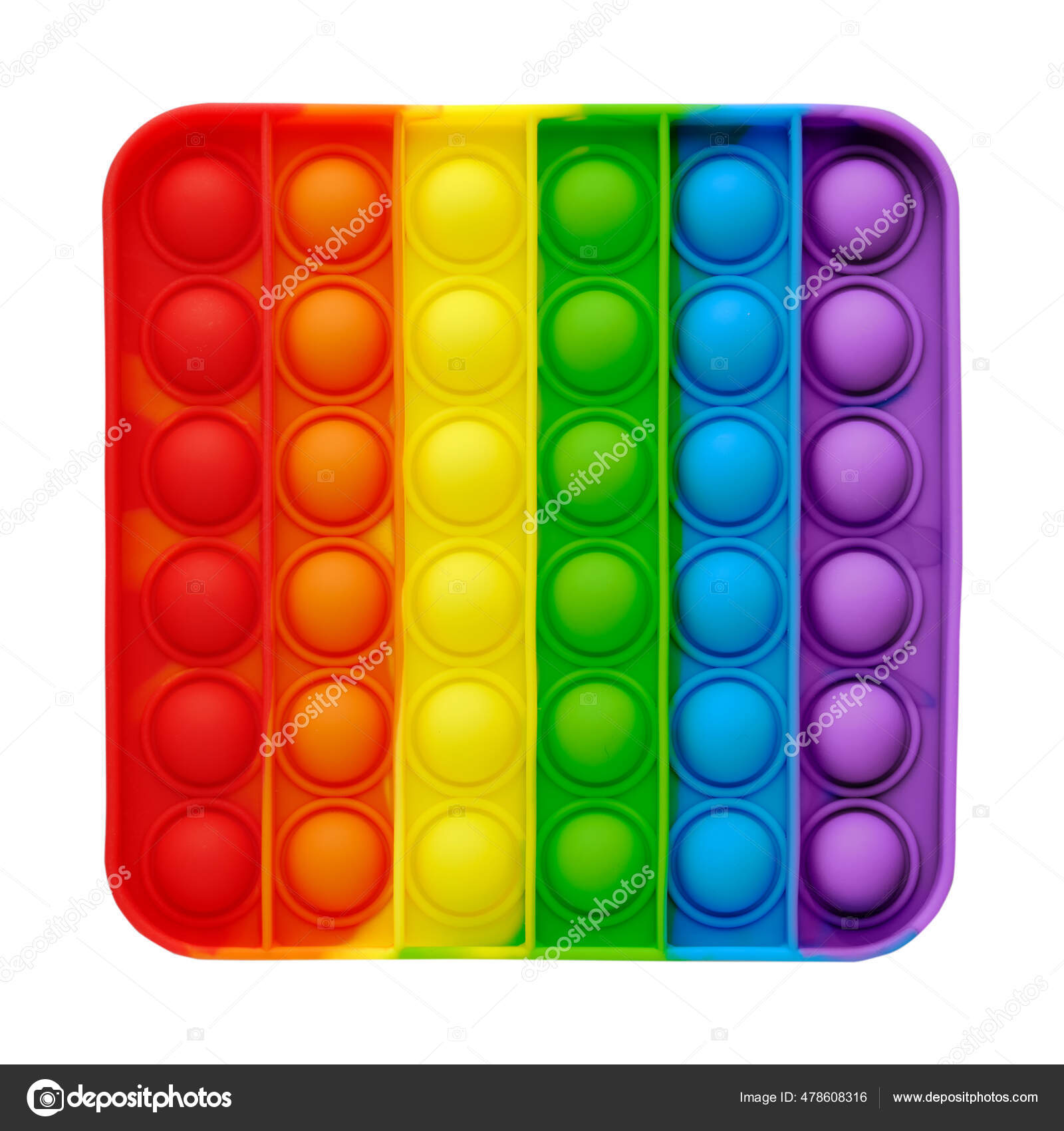 Rainbow Colored Popit Toy White Background Stock Photo by ...