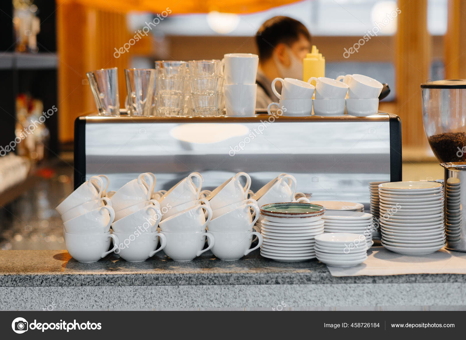Modern Coffee Machine Clean Cups Bar Jay Coffee Shop — Stock Photo ...