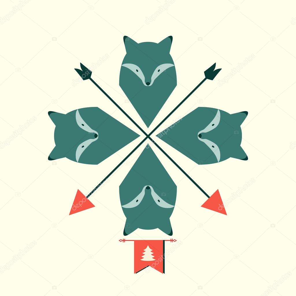 Pattern of wolfs with arrows Stock Vector Image by ©mrs_opossum #96078846