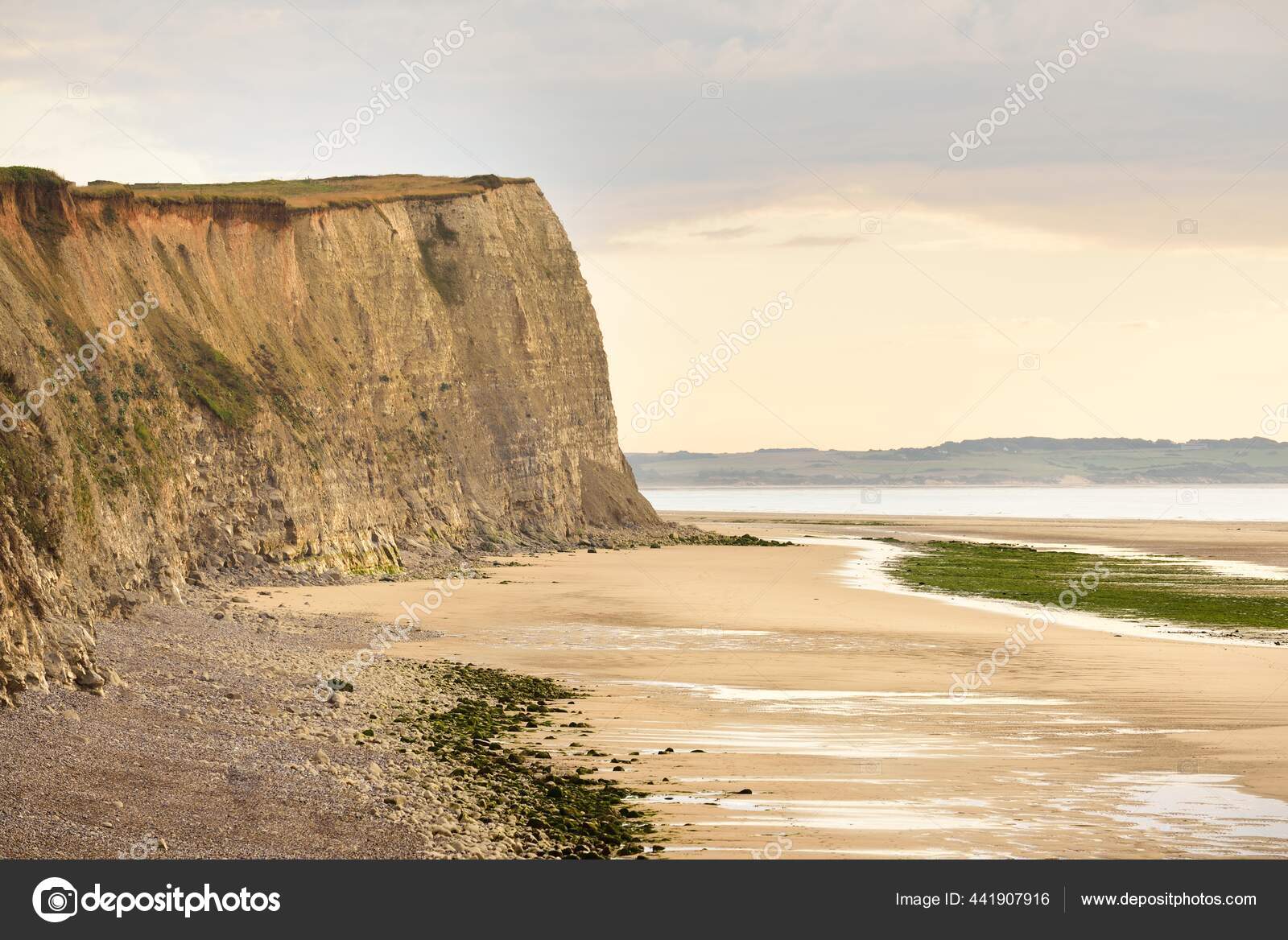White Chalk Cliff Cap Blanc Nez Coast France Strait Dover Stock Photo ...