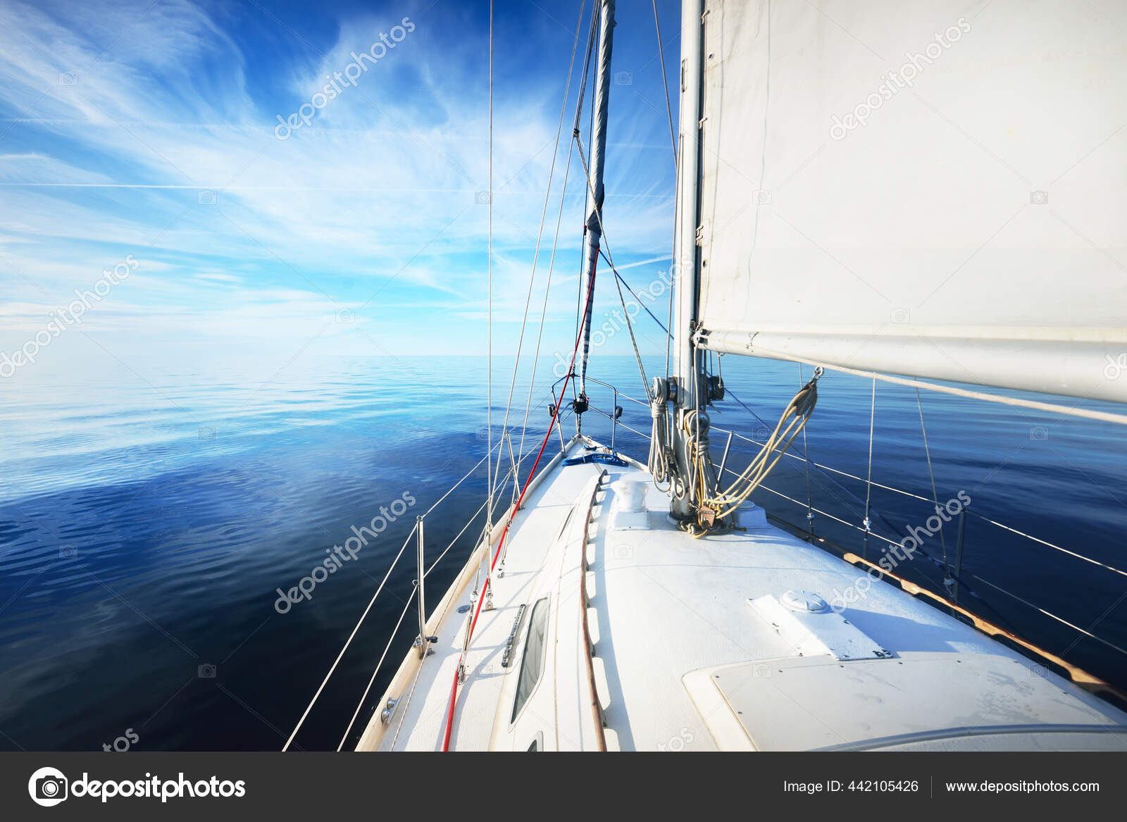White Sloop Rigged Yacht Sailing Open Baltic Sea Clear Sunny Stock ... White Sloop Rigged Yacht Sailing Open Baltic Sea Clear Sunny Stock ...