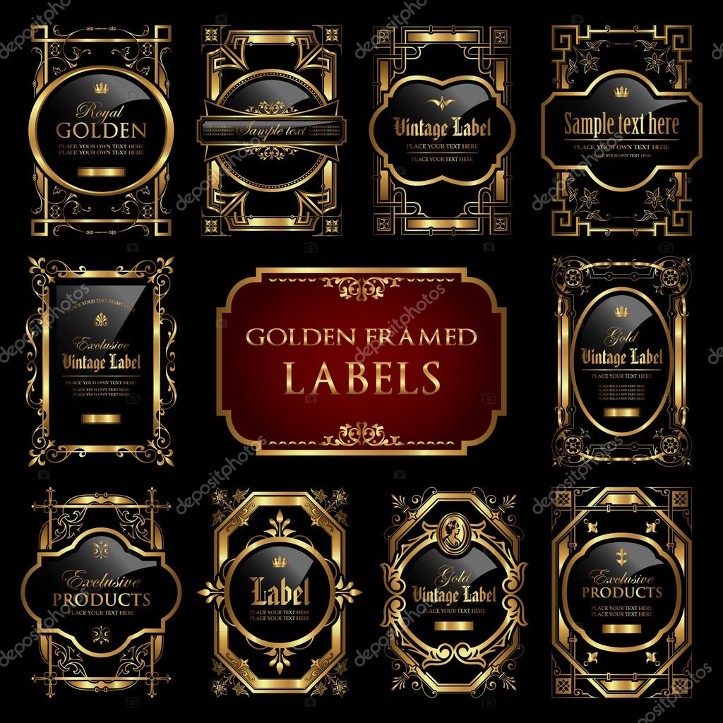 Golden framed labels Stock Vector Image by ©bluepencil #102301008