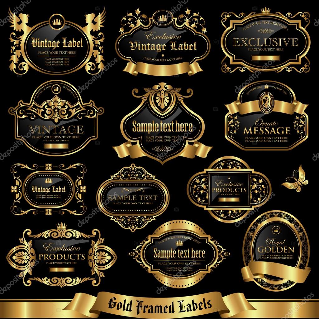 Gold framed labels set 11 — Stock Vector © bluepencil #63323079