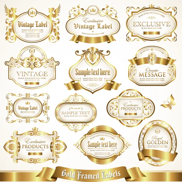White gold-framed labels set 3 Stock Vector Image by ©bluepencil #34616505