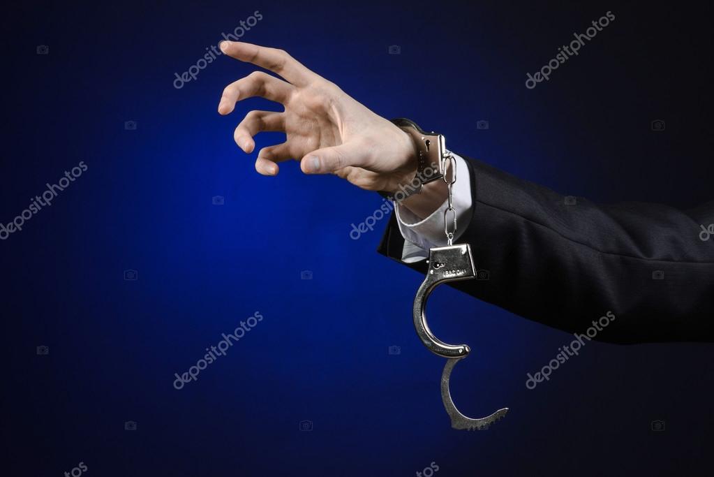 Corruption and bribery theme: businessman in a black suit with h Stock ...