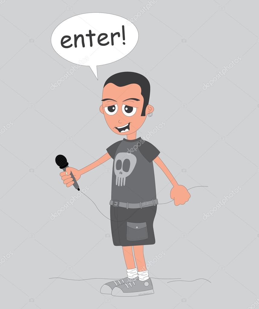 Cartoon character caption button enter Stock Vector Image by ...