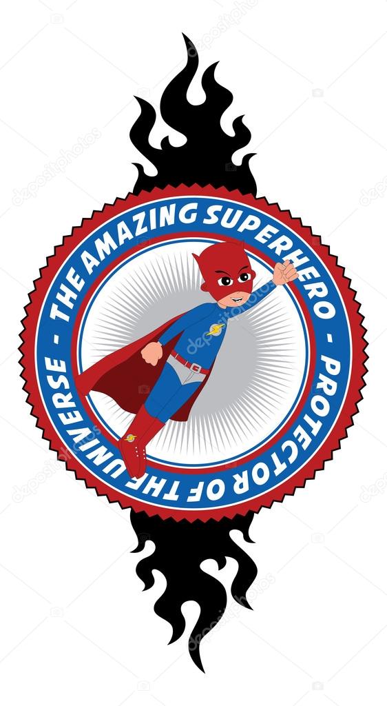 Etiqueta de superhéroe valiente Vector de stock por ©vectorfirst 110358430