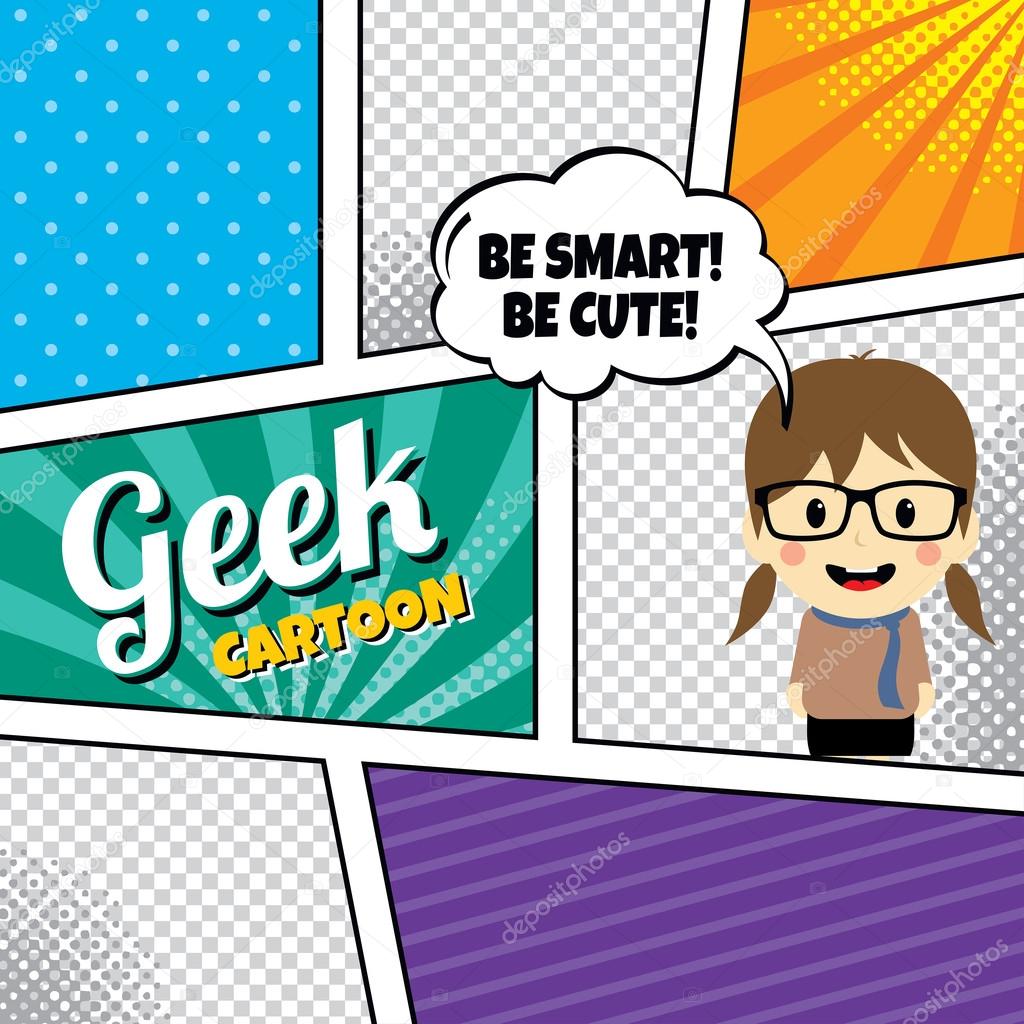 Geek cartoon character Stock Illustration by ©vectorfirst #110358818