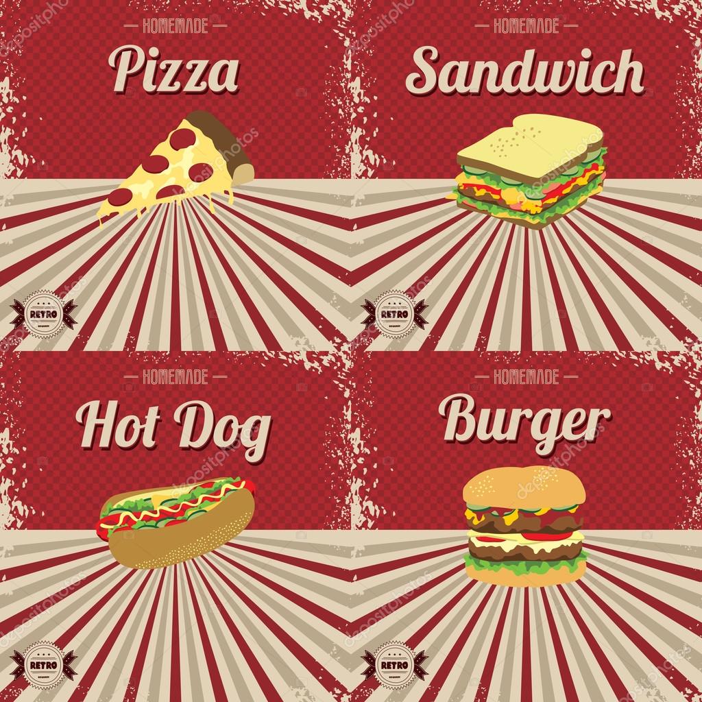 Retro food theme set Stock Vector Image by ©vectorfirst #110359706