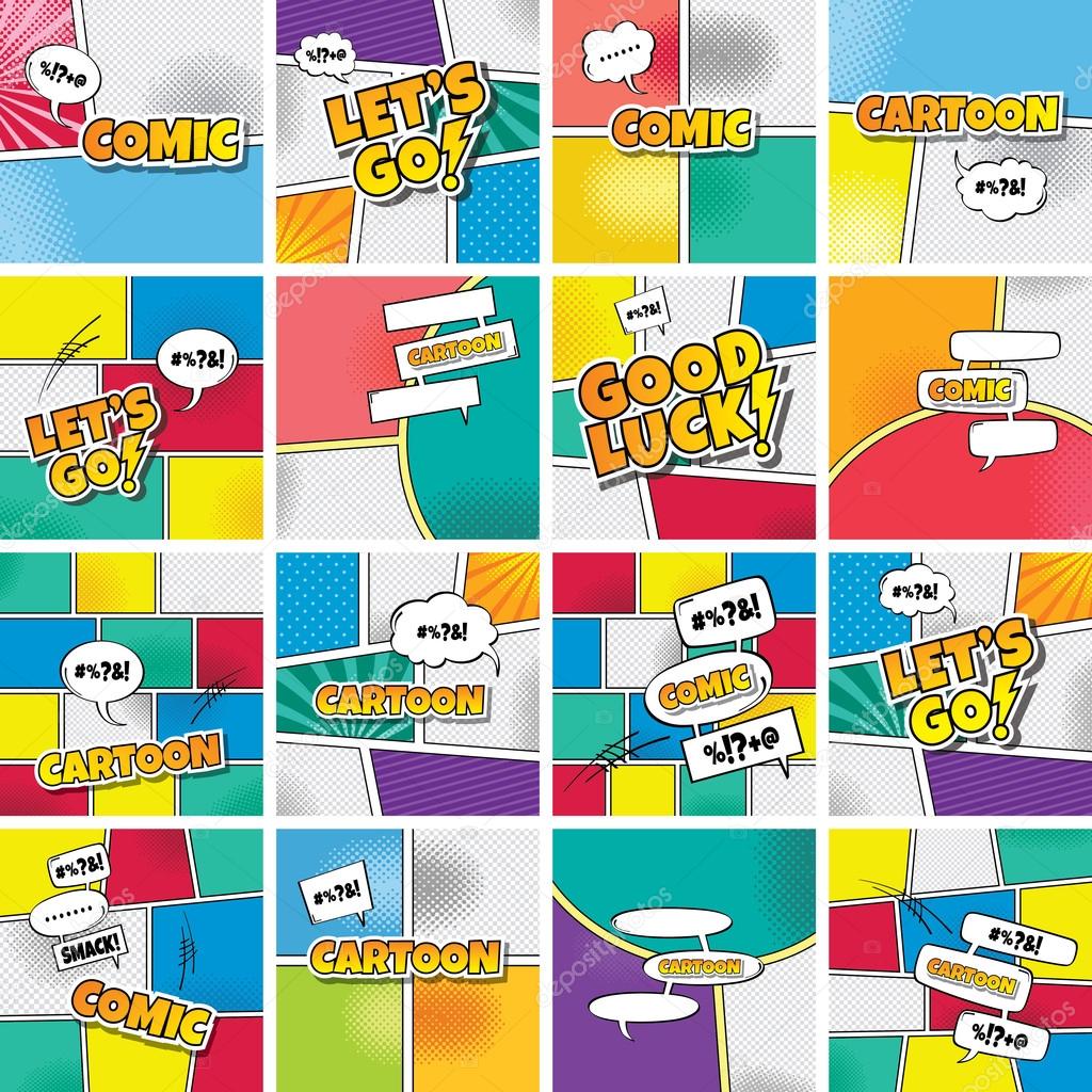 Cartoon comic book template Stock Vector by ©vectorfirst 111797808