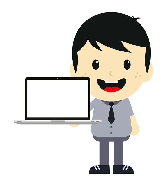 Man with laptop cartoon Stock Vector Image by ©vectorfirst #58416739