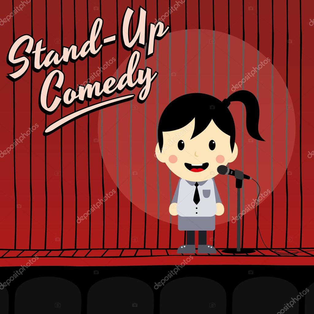 Female stand up comedian Stock Vector Image by ©vectorfirst #58422103
